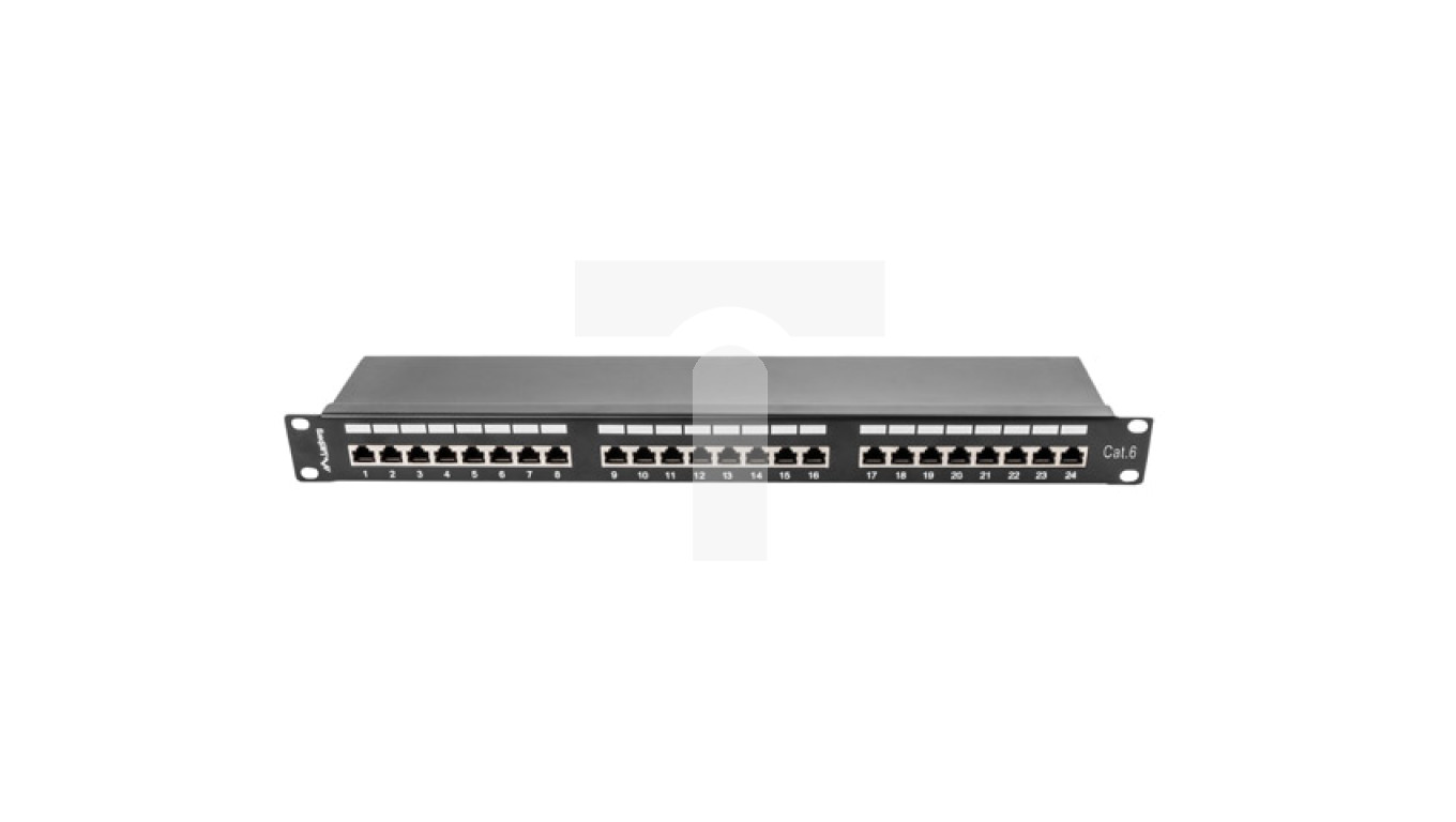 Patch panel 24 PORT 1U kat.6 ekranowany czarny PPS6-1024-B – LANBERG ...