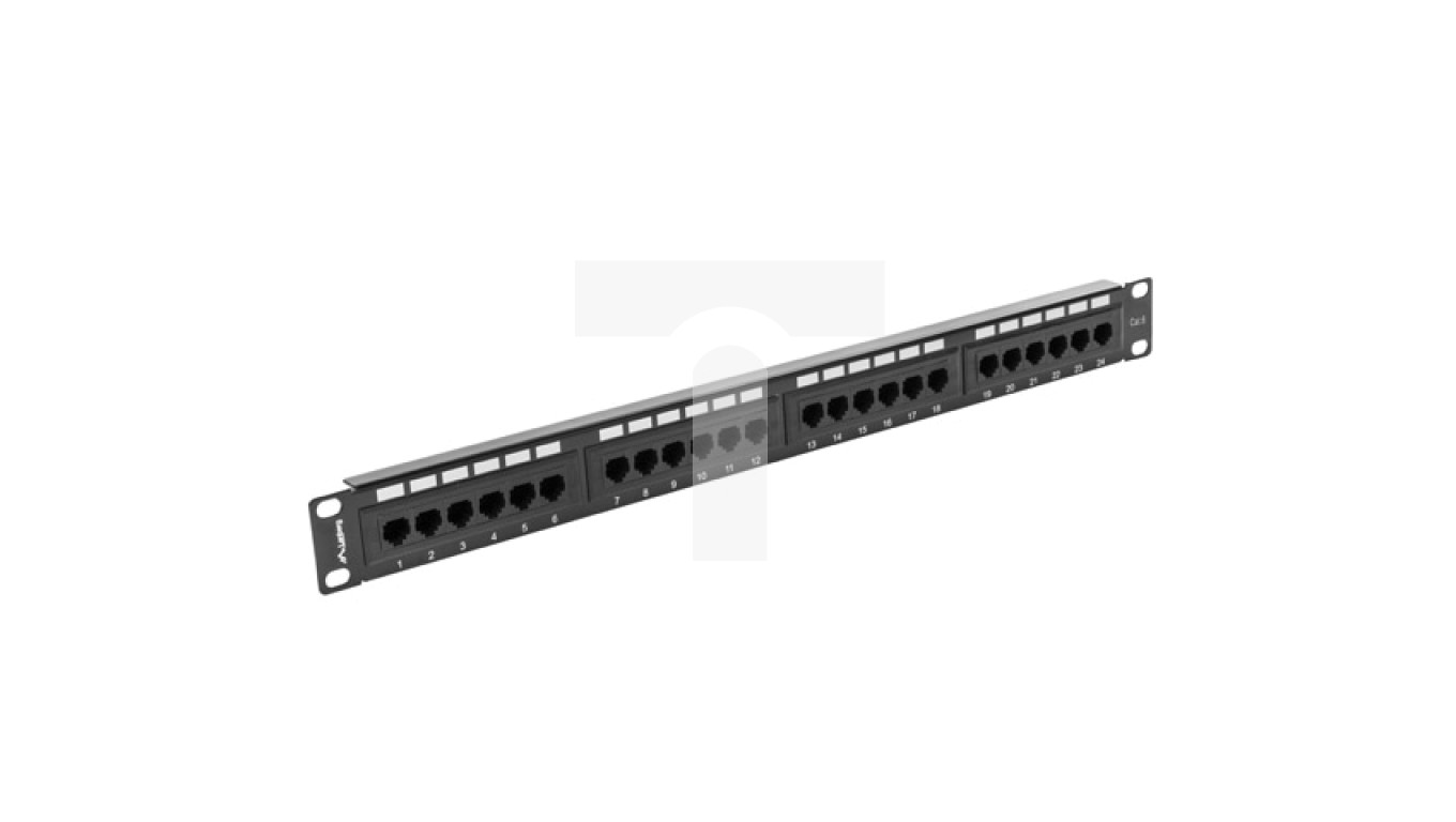 Patch panel 24 port 1U 19 kat.6 czarny PPU6-1024-B – LANBERG | TIM SA