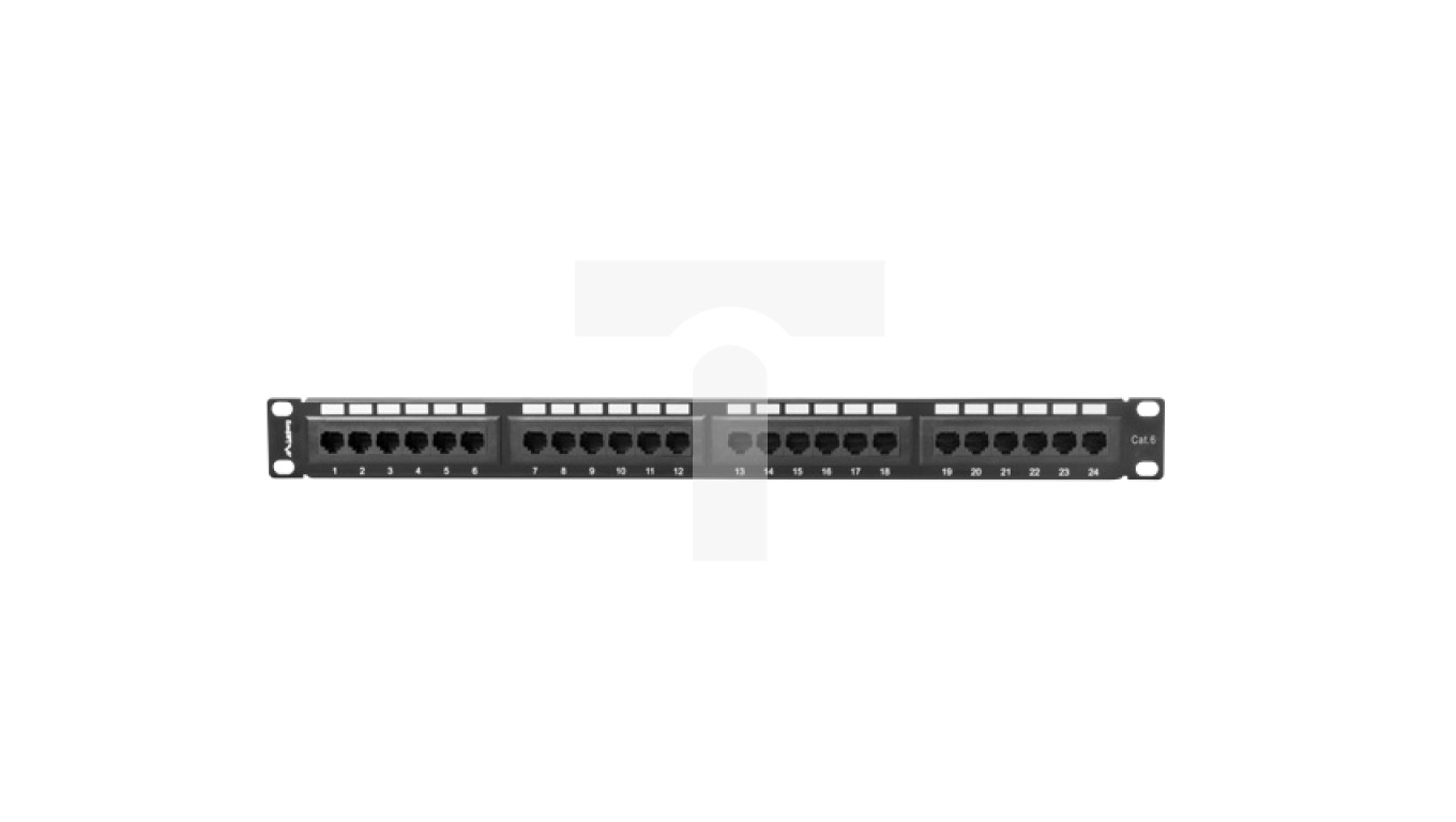 Patch panel 24 port 1U 19 kat.6 czarny PPU6-1024-B – LANBERG | TIM SA