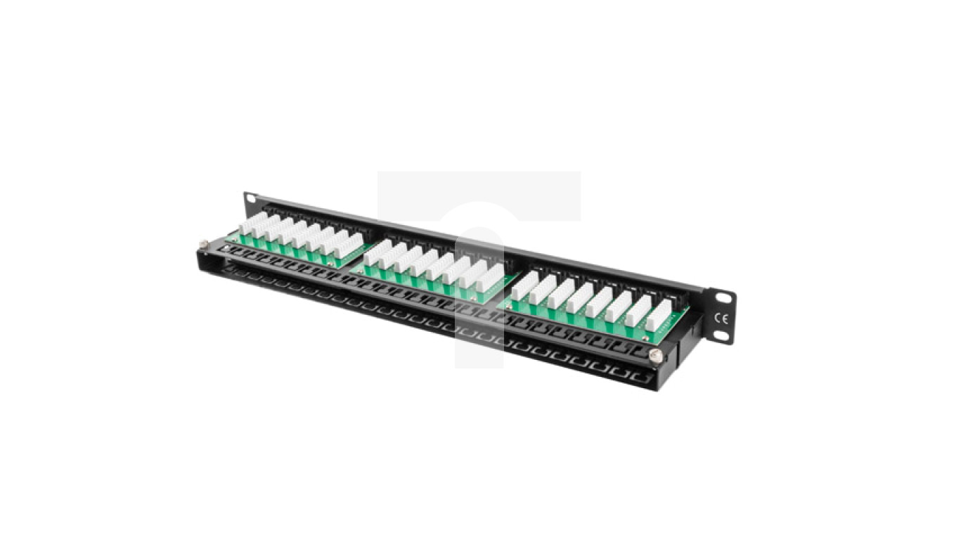 Patch panel 48 PORT 1U kat.5e czarny PPU5-1048-B – LANBERG | TIM SA