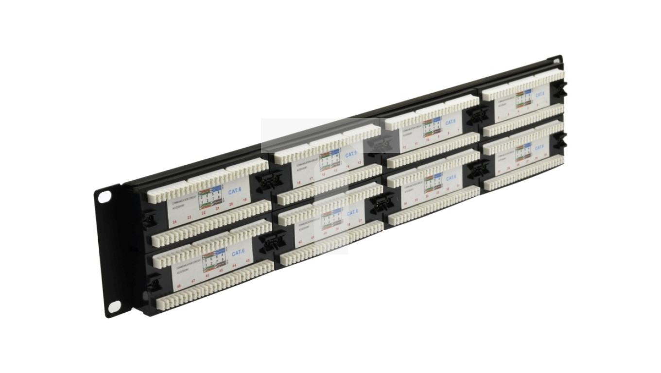 Patch panel RACK 19 kat.6 48p UTP 2U czarny NEKU – NEKU POLSKA | TIM SA