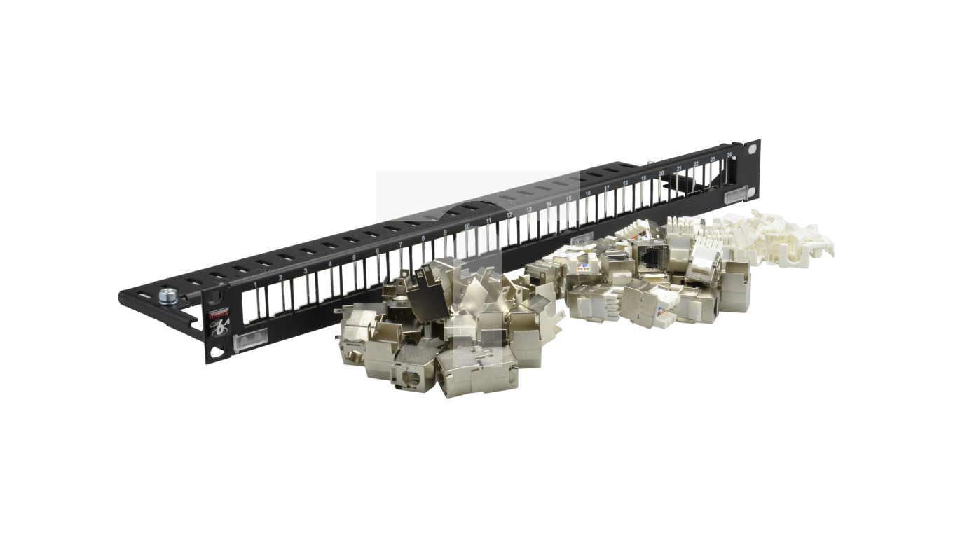 Patch panel RACK 19 kat.6A 24p STP 1U czarny DataGate Molex – MOLEX ...