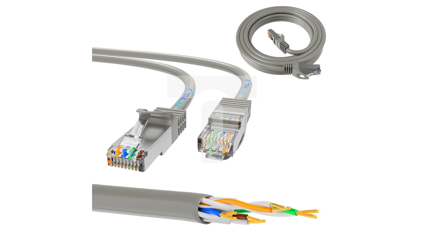 PATCHCORD LAN EXTRALINK CAT.5E UTP 5M SKRĘTKA MIEDŹ SZARY – Extralink ...