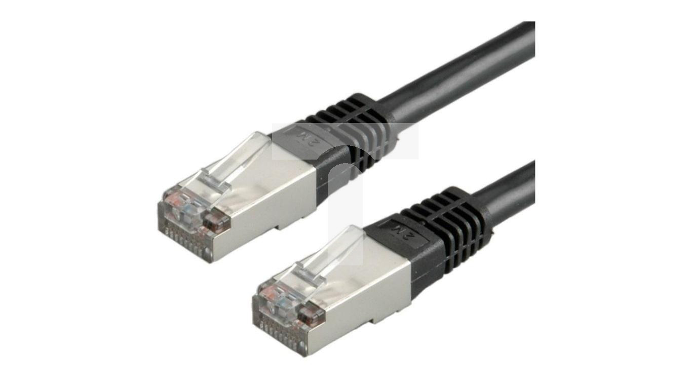 Patchcord S/FTP kat.6 PiMF kabel sieciowy LAN 2x RJ45 linka czarny 3m ...