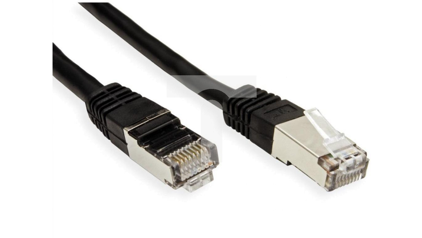 Patchcord S/FTP kat.6 PiMF kabel sieciowy LAN 2x RJ45 linka czarny 3m ...