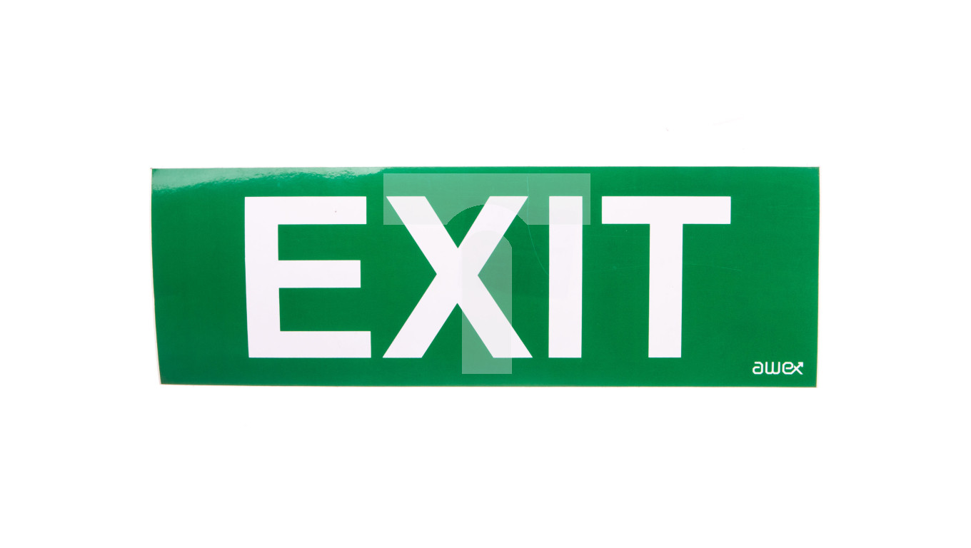 Piktogram PM28 100x300 EXIT logo awex (ISO7010) – Awex Rafał Stanuch Sp ...