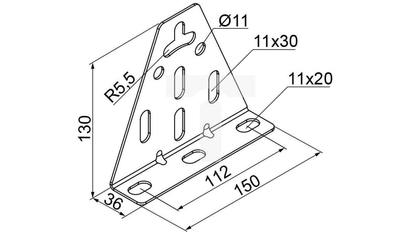 Podstawa sufitowa trójkątna PST 740710 – BAKS | TIM SA