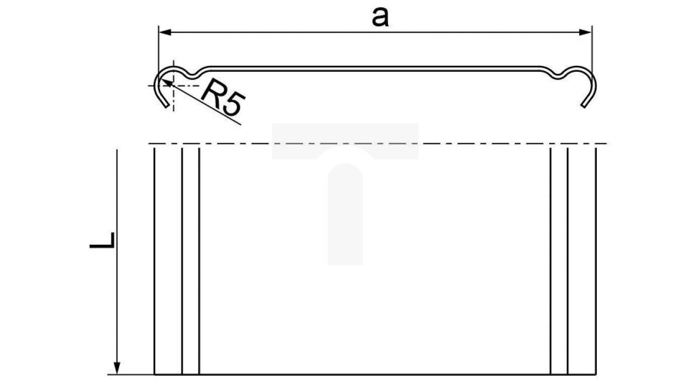Pokrywa korytka 100mm 2m 0,5mm PKR100/2 100310 /2m/ – BAKS | TIM SA