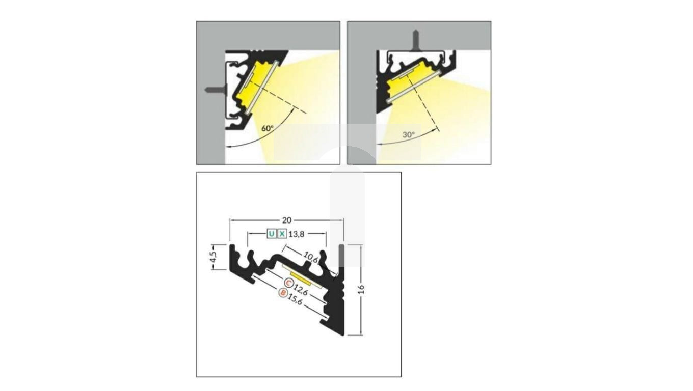 Profil led Corner10 2m kątowy anodowany narożny 83050020 – TOPMET Light ...