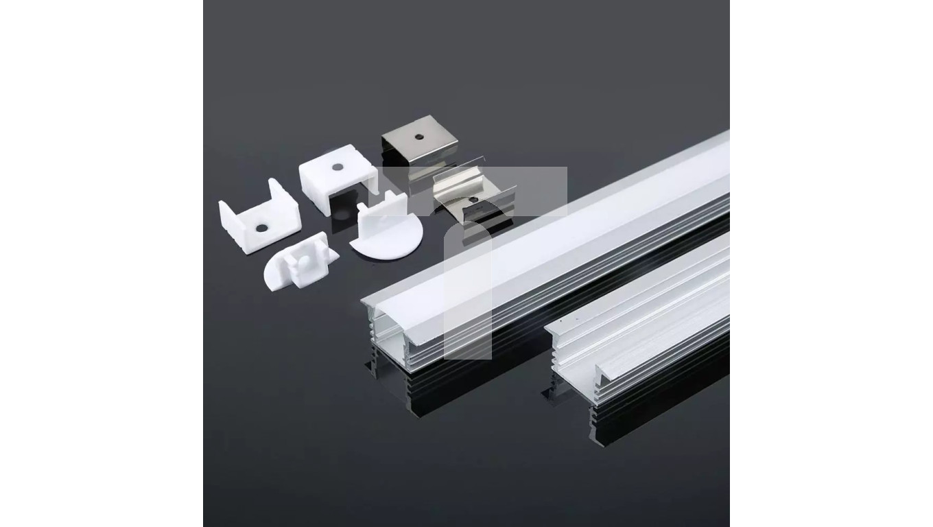 Profil wpuszczany aluminiowy Mleczny do taśm LED 2000x24,5x12,2mm 3357 ...