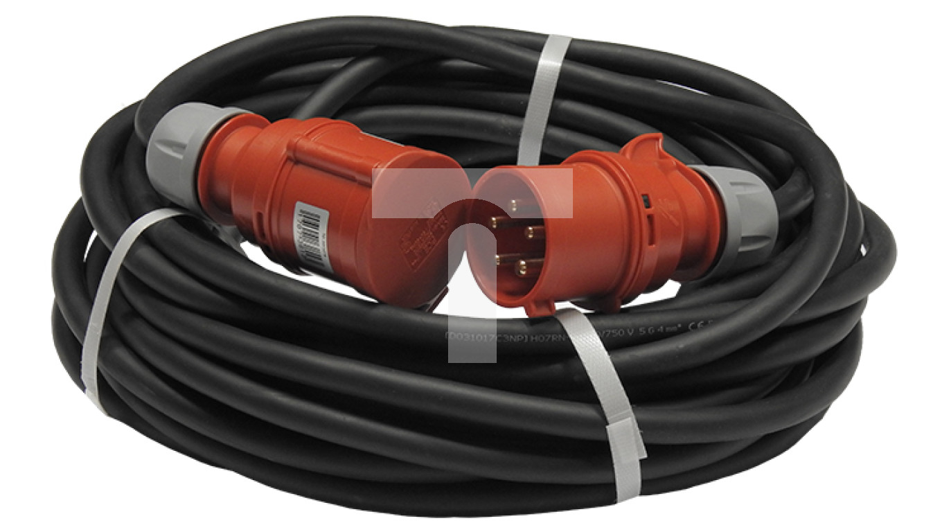 Przedłużacz budowlany elCORD z inwerterem faz CEE 32A 400V IP44 25m ...