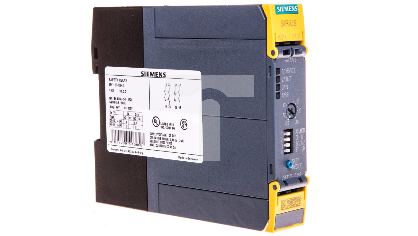 Przekaźnik bezpieczeństwa 0,5-30s 4Z 24V DC 3SK1121-1CB42 – SIEMENS ...