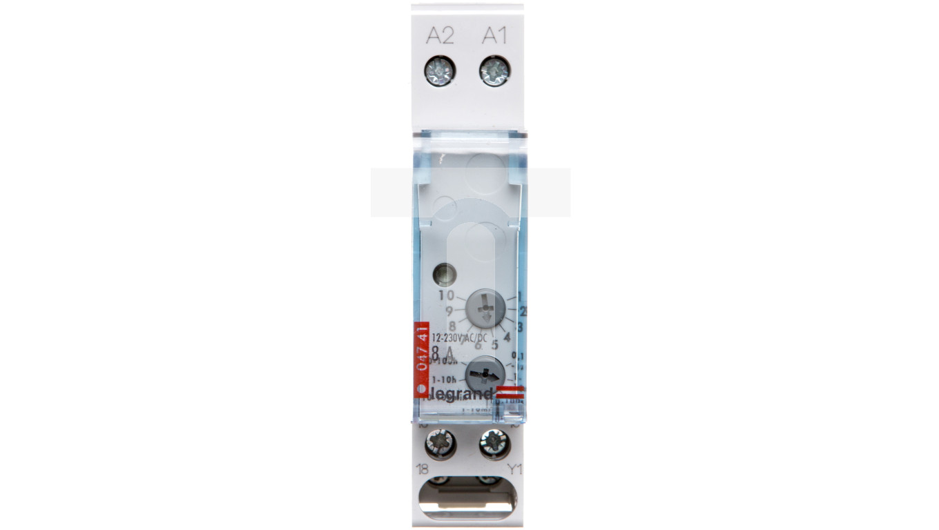 Przekaźnik czasowy 1P 8A 0,1sek-100h 12-230V AC/DC opóźnione wyłączenie ...