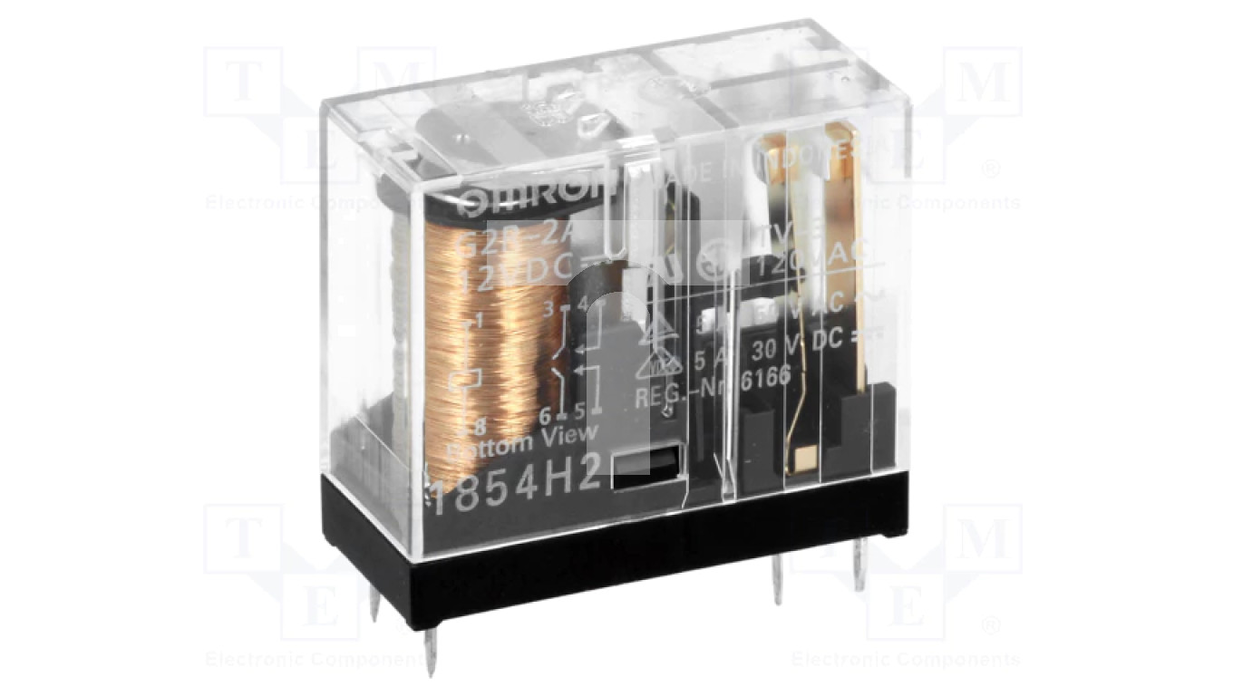 Przekaźnik elektromagnetyczny DPST-NO 12VDC 5A/30VDC G2R-2A 12VDC ...