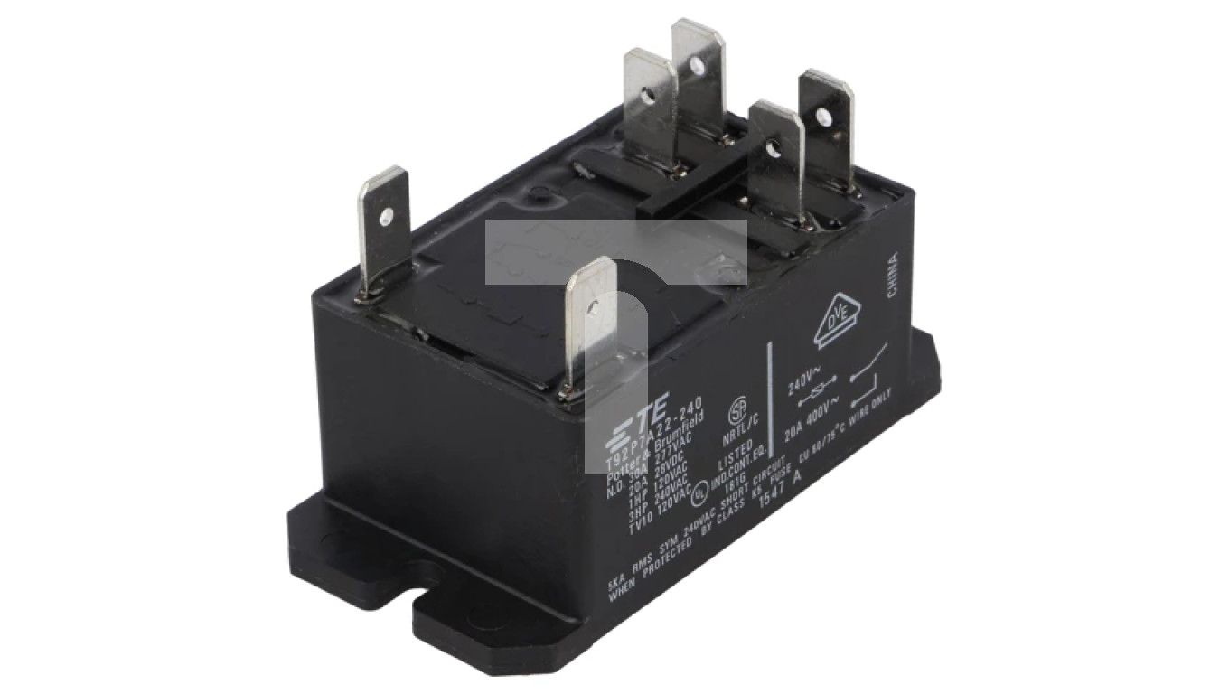 Przekaźnik elektromagnetyczny DPST-NO 240VAC 30A 4W 6-1393211-2 – TE ...