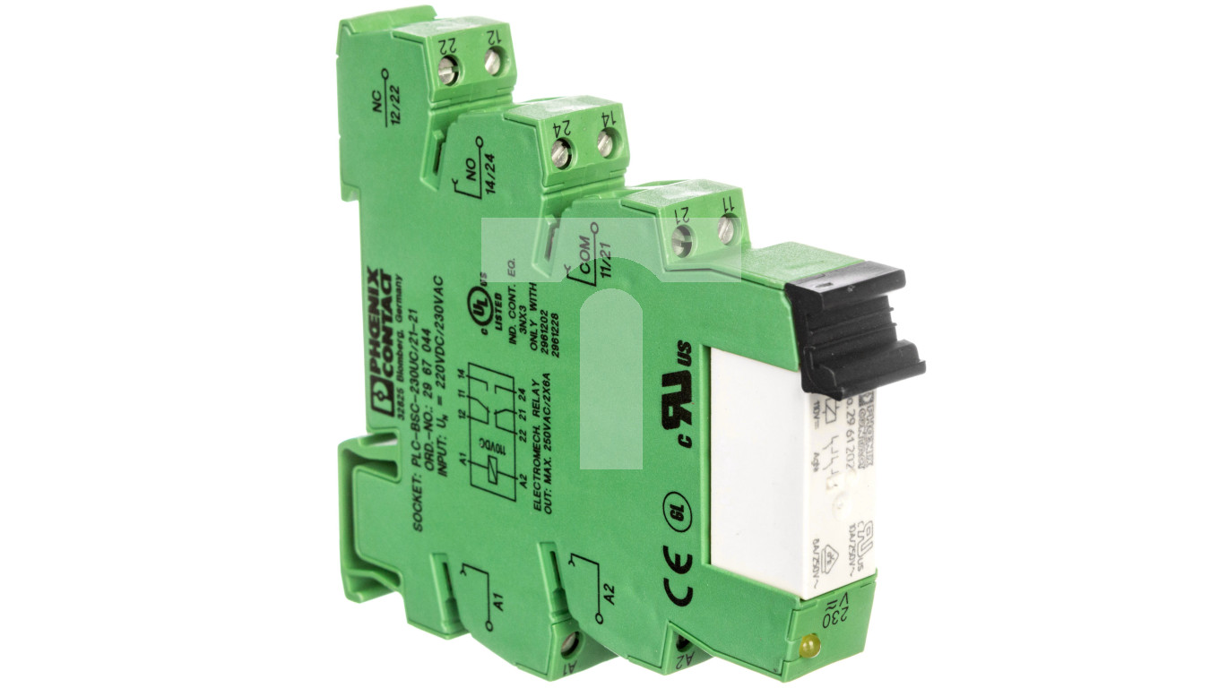 Przekaźnik interfejsowy 2P 6A 230V AC/220V DC PLC-RSC-230UC/21-21 ...