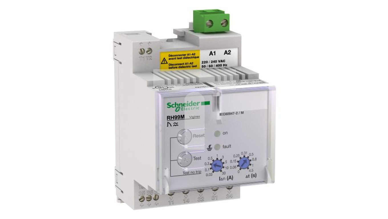 Przekaźnik różnicowy RH99M z ręczn. zerowaniem, 0,03...30A, 0...4,5 s ...