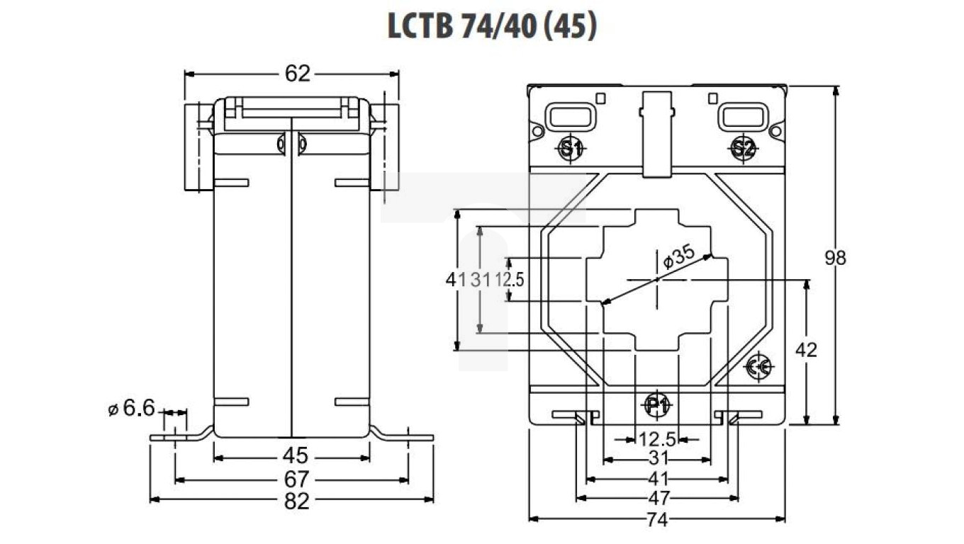 Przekładnik prądowy z otworem na szynę 74/40 (45) 300A/5A klasa 0,5 ...