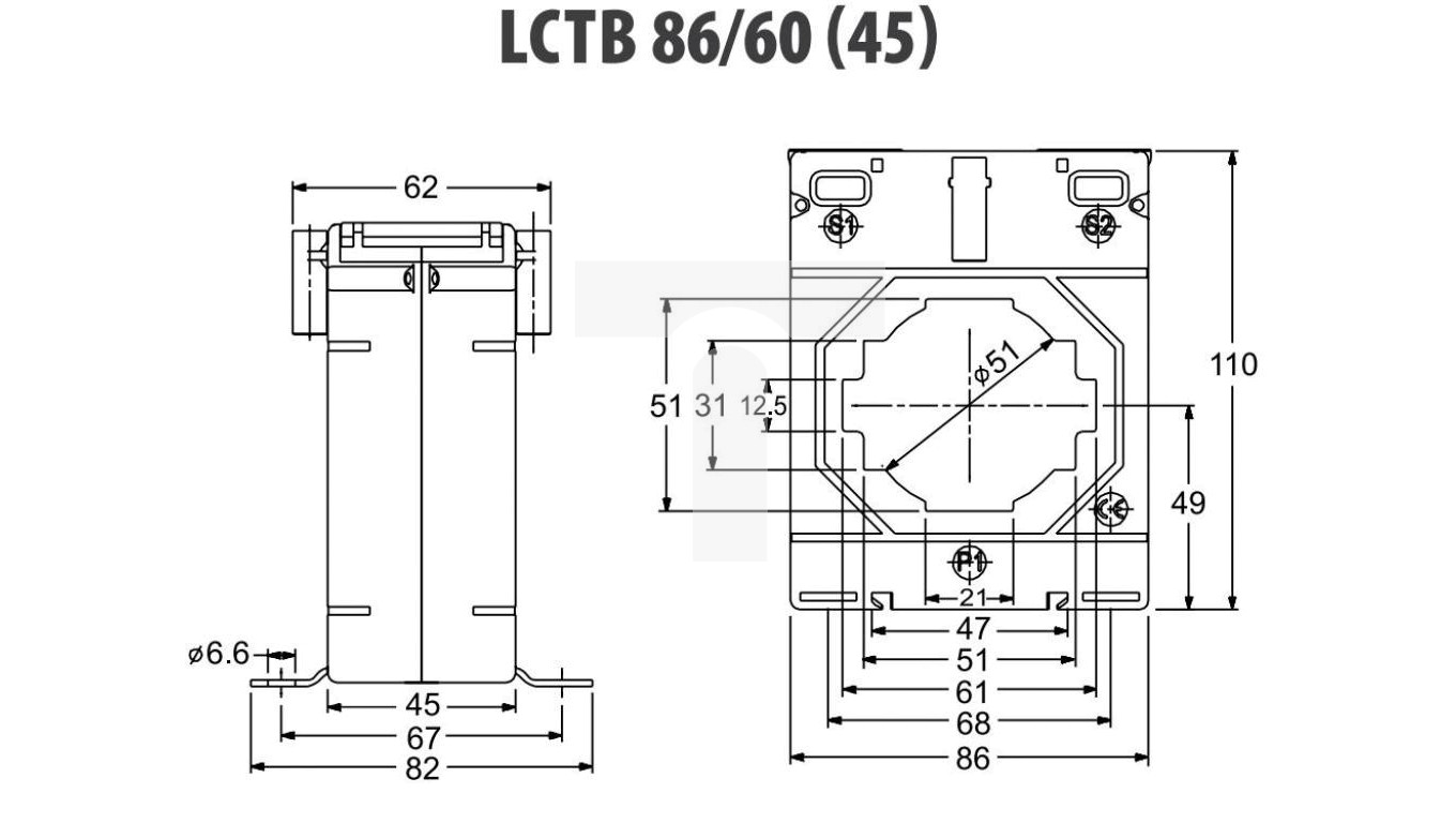 Przekładnik prądowy z otworem na szynę 86/60 (45) 1250A/5A klasa 0,5 ...