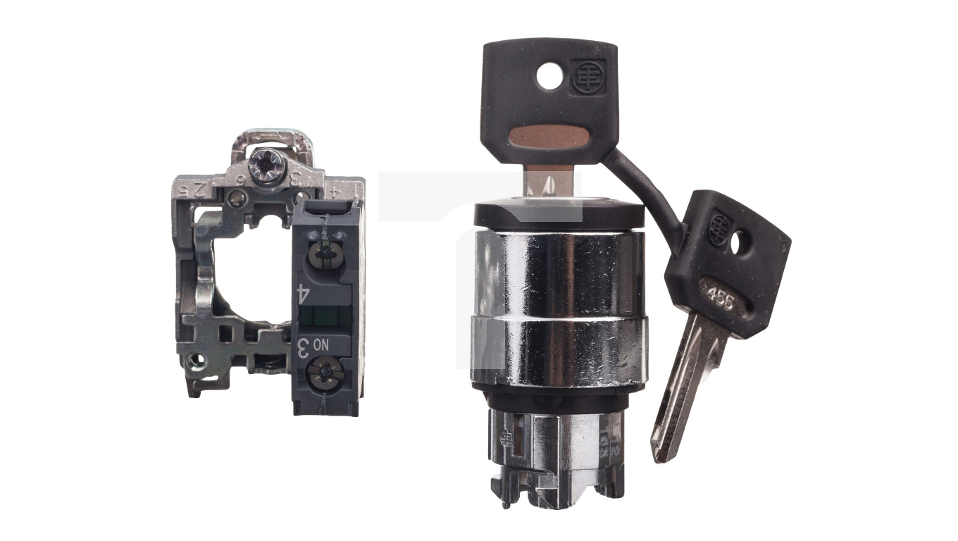 Przełącznik 2 położeniowy klucz 22mm czarny 1Z bez samopowrotu XB4BG41 ...