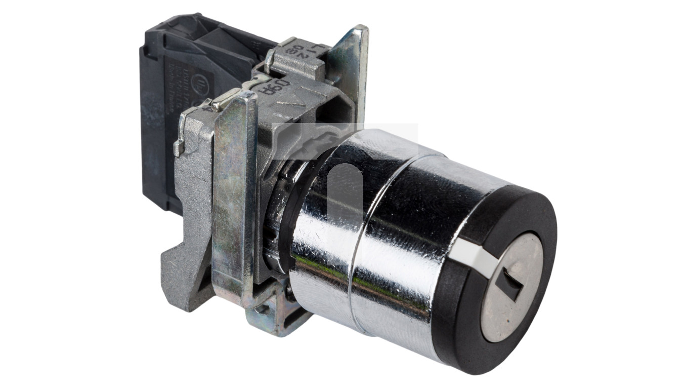 Przełącznik 2 położeniowy klucz 22mm czarny 1Z z samopowrotem XB4BG61 ...