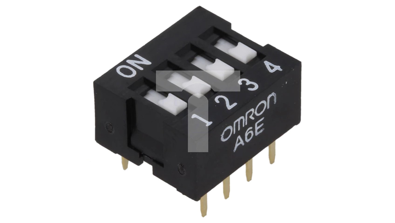 Przełącznik DIP-SWITCH Ilość sekcji 4 ON-OFF 0,025A/24VDC A6E-4101-N ...