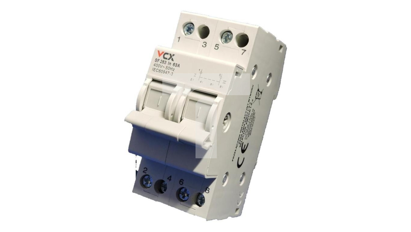 Przełącznik sieć-agregat przełącznik zasilania VCX 2P 63A 1-0-2 ...