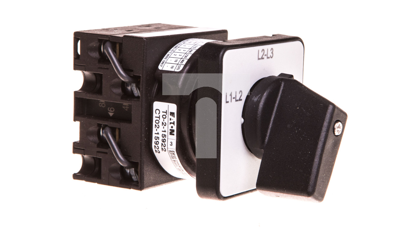 Przełącznik woltomierza L1-L2/L2-L3/L1-L3 3P 20A do wbudowania T0-2-15922/E 053099 – EATON | TIM SA