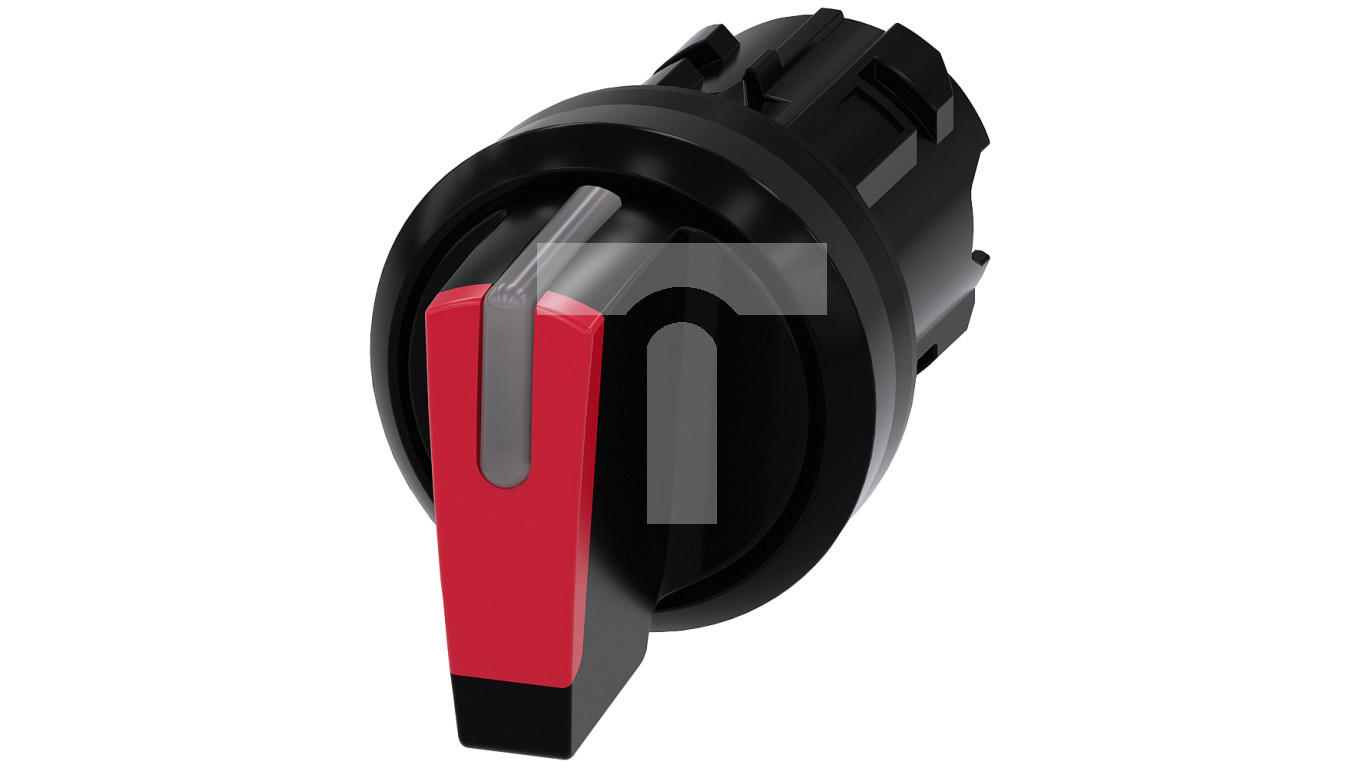 Przełącznik z możliwością podśw 22mm okrągły tworzywo czarny/czerwony kr pióro 3 poz i-o-ii ...