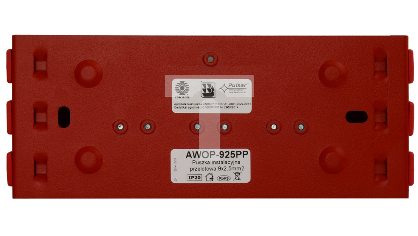 Przelotowa puszka instalacyjna p.poż 9x2,5mm2 AWOP-925PP Pulsar ...