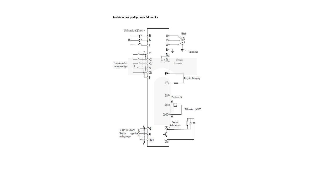 Przemiennik częstotliwości Simphoenix serii E500 Osiołek 0,4kW 3A ...