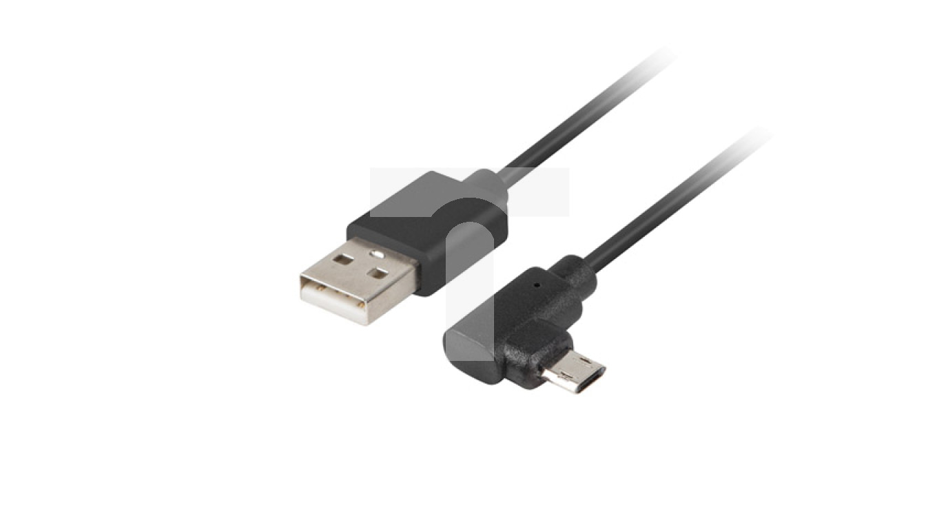 Przewód USB 2.0 HighSpeed USB - micro USB 1,8m kątowy czarny LANBERG ...