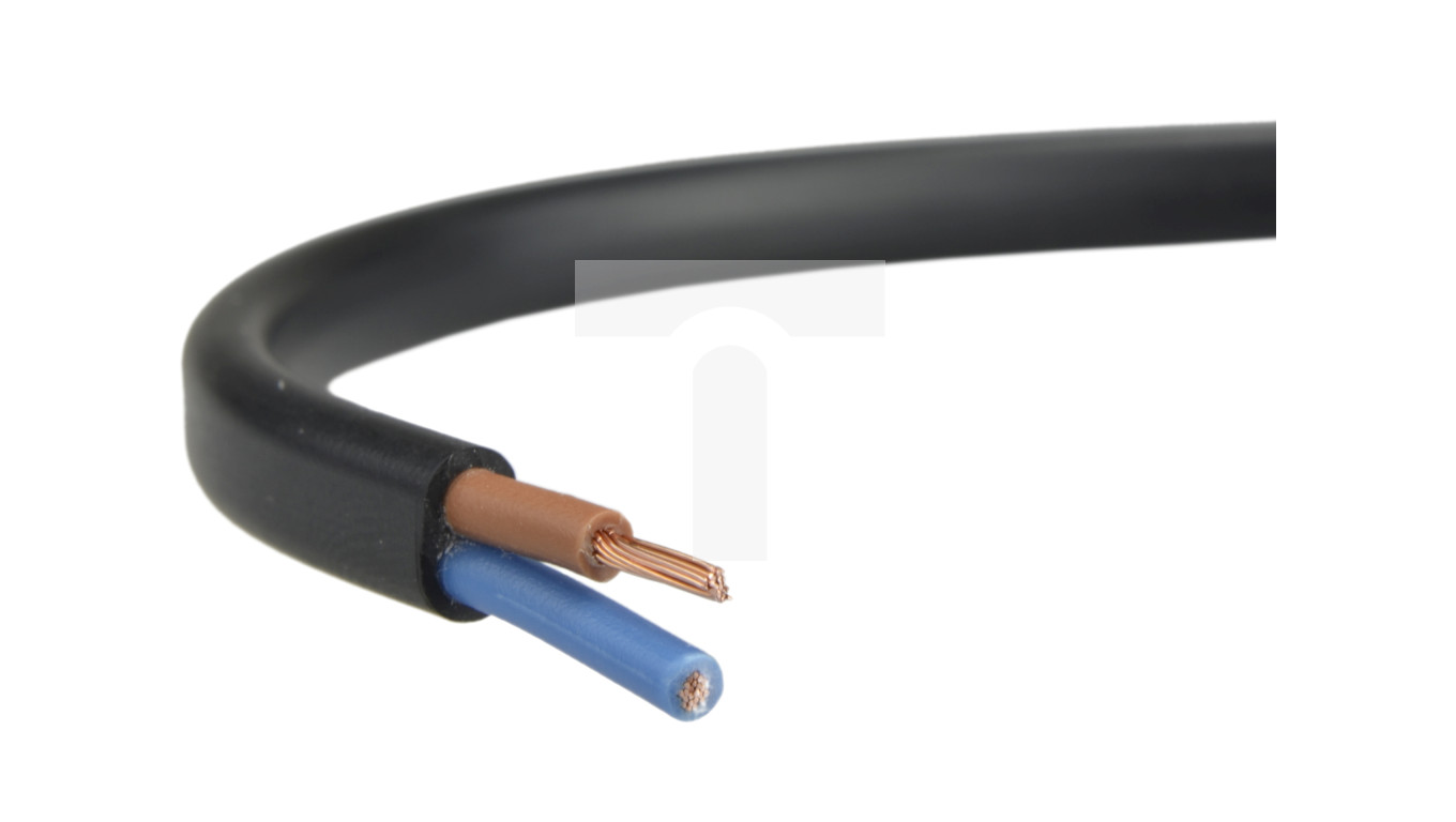Przewód prądowy H03VVH2-F / OMYp 300V 2x0,75 płaski czarny linka Mercor /100m/ – MERCOR | TIM SA