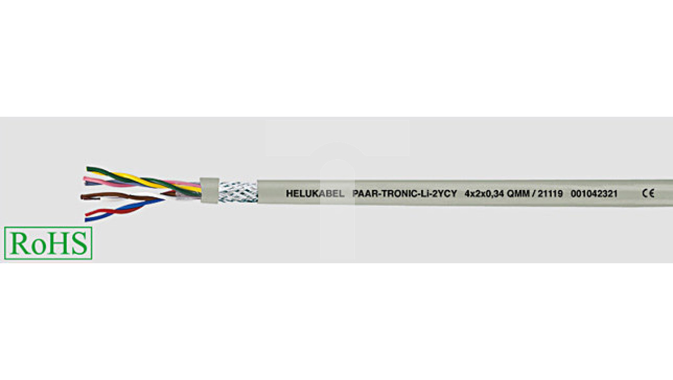 Przewód sterowniczy PAAR-TRONIC LI2YCY 2x2x0,34 21117 /bębnowy ...