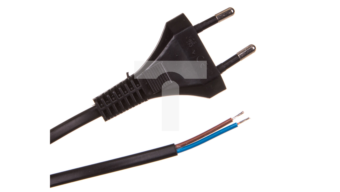 Przewód z płaską wtyczką b/u H03VVH2-F 2x0,5 czarny S-13-0,5-2-2 /2m/ – PPHU ELGOTECH | TIM SA