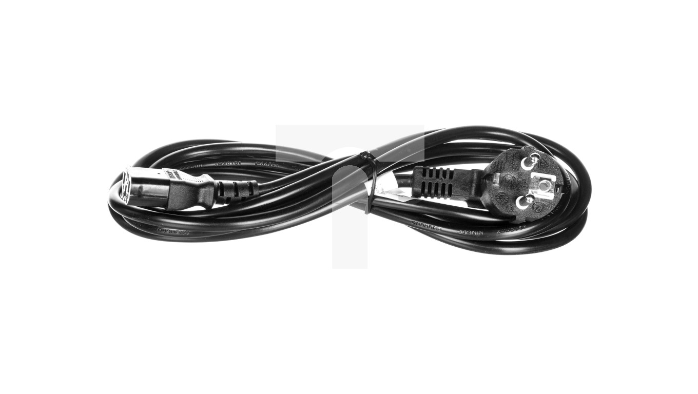 Przewód zasilający Schuko (type F, CEE 7/7) - IEC C13 3m czarny 95142 ...