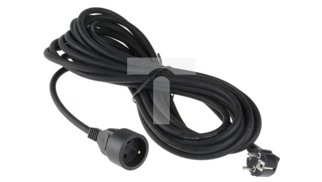 Przewód zasilający, 10m, 16 A, Czarny, złącze A: CEE 7/7, Schuko ...