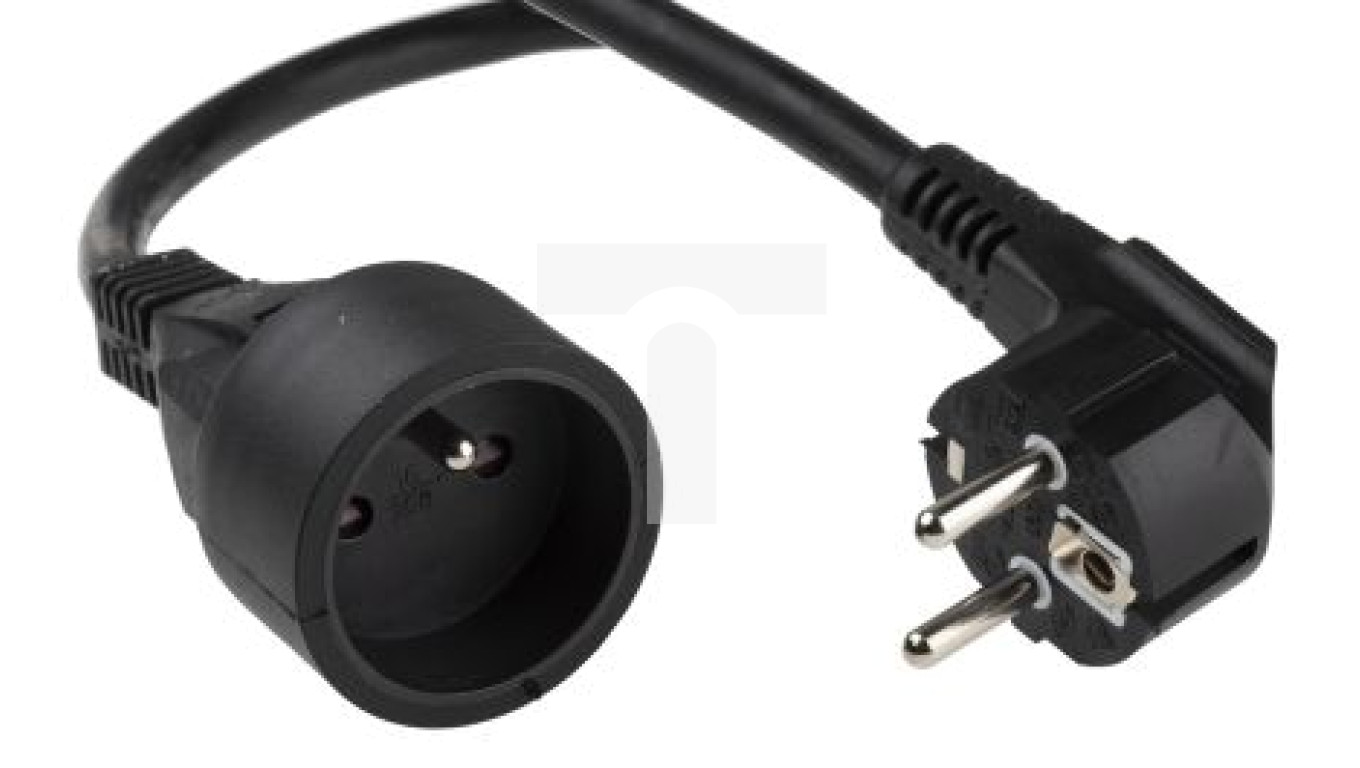 Przewód zasilający, 5m, Czarny, złącze A: CEE 7/7, Schuko, złącze B ...