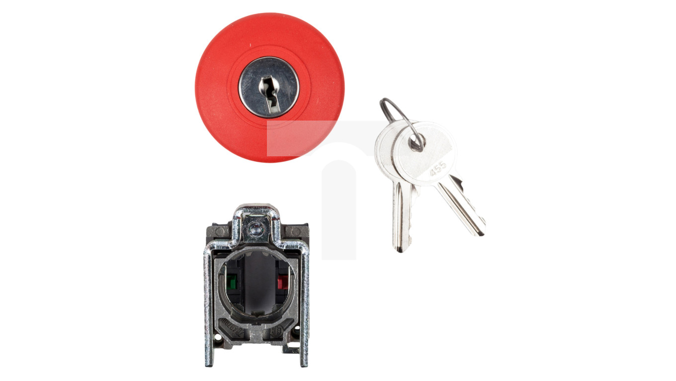 Przycisk bezpieczeństwa 22mm 1Z 1R IP66 klucz XB4BS9445 – Schneider | TIM SA