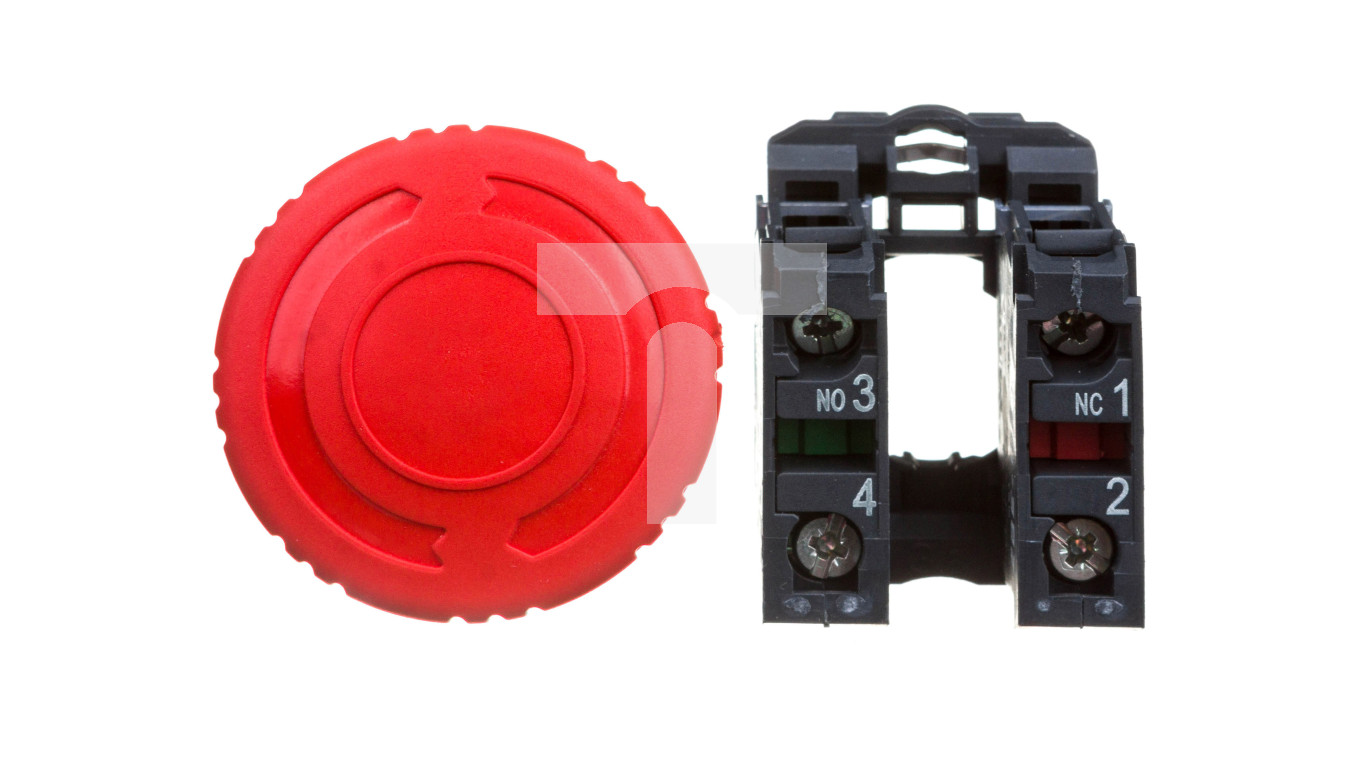 Przycisk bezpieczeństwa 22mm 1Z 1R IP66 przez obrót XB5AS8445 ...