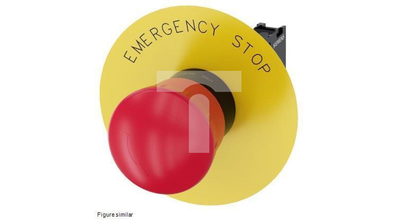 Przycisk bezpieczeństwa kpl 22mm tworzywo czerwony 2R przez obrót etykieta Emergency Stop IP69k ...