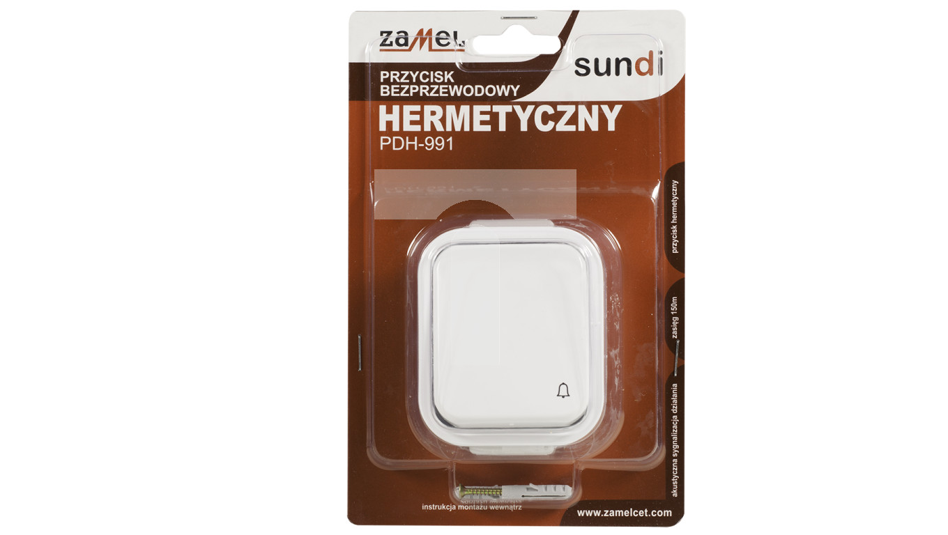 Przycisk bezprzewodowy hermetyczny zasięg 150m PDH-991 SUN10000015 ...