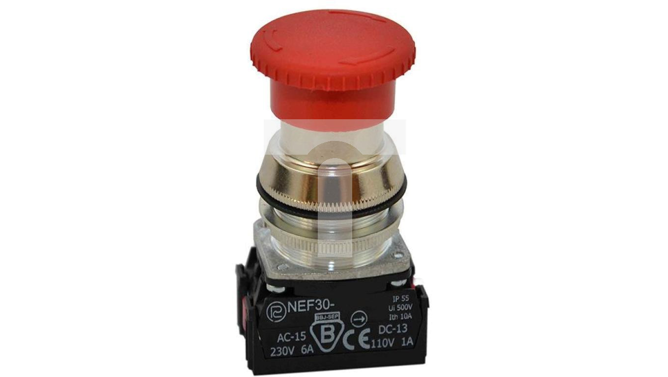 Przycisk sterowniczy 30mm czerwony 2Z 1R bez samopowrotu IP66 W0-NEF30-UDR 2XY C – PROMET | TIM SA