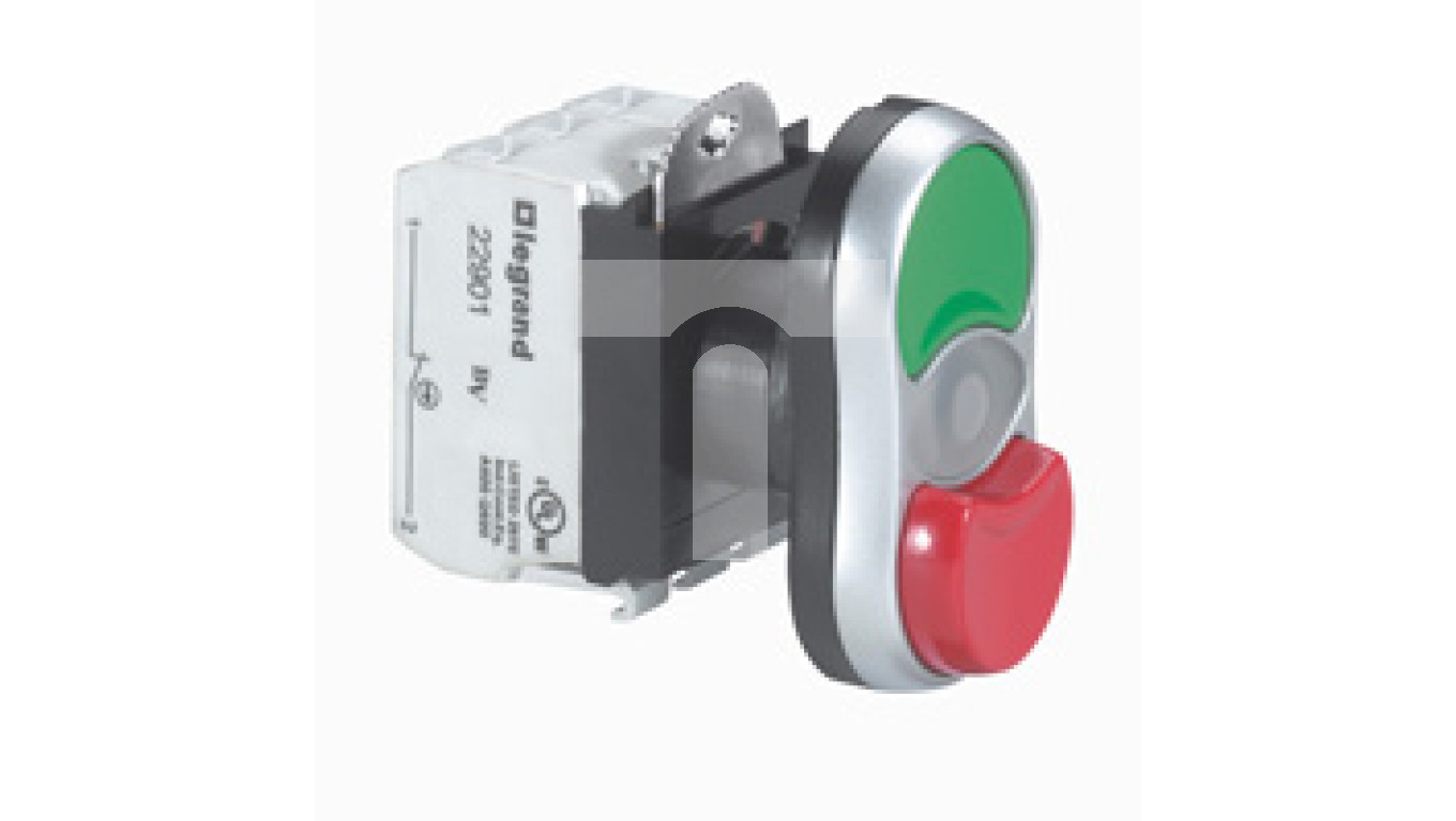 Przycisk sterowniczy podwójny 22mm czerwony/zielony 1Z 1R z samopowrotem z podświetleniem 023767 ...