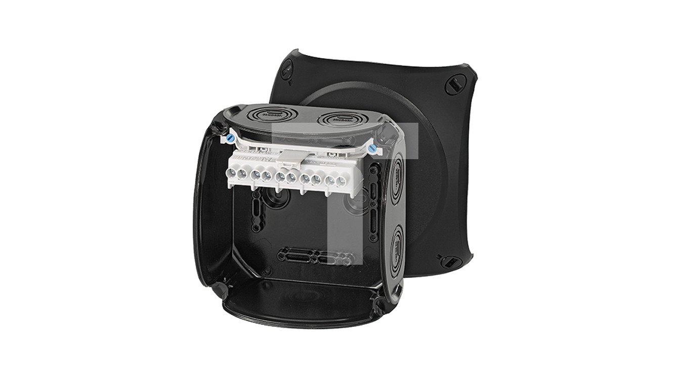 Puszka n/t 130x130x77mm 5P 6 mm2 IP66/67 czarna KF 0606 B 62000056 – HENSEL | TIM SA