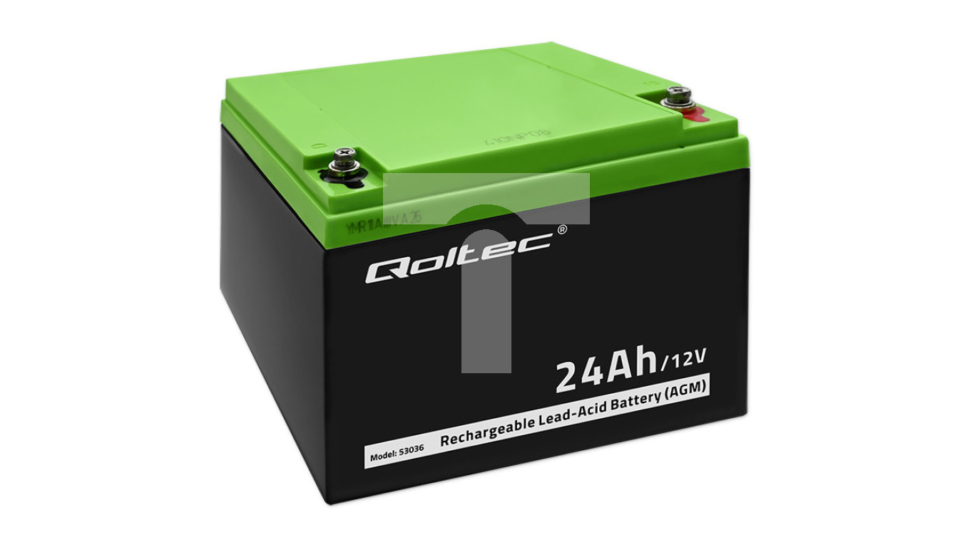 Qoltec Akumulator AGM 12V 24Ah Bezobsługowy Wydajny LongLife do UPS ...