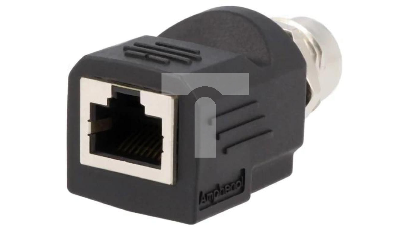 RJS-12D04FF-LS8001 Adapter M12 żeński,RJ45 gniazdo kod D-Ethernet 4PIN ...