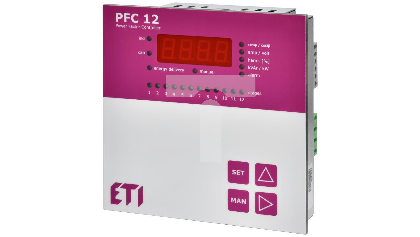 Regulator wspołczynnika mocy układ symetryczny (pomiar prądu - jednofazowy) PFC 12 RS 004656907 ...