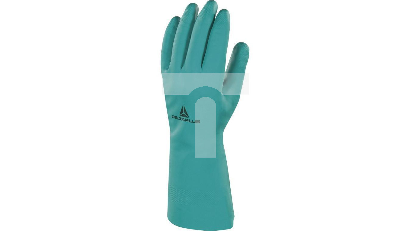 Rękawice z nitrylu na wkładzie z dżerseju dł. 30 cm kolor zielony ...