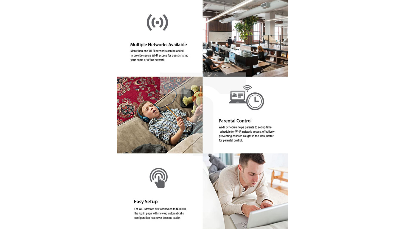 Router WiFi 300Mb/s, 2,4GHz, 5x RJ45 100Mb/s, 2x 11dBi Totolink N300RH ...